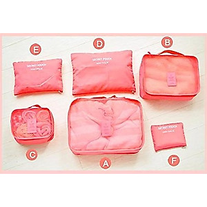 King&Pig 6pcs Travel Organizer Pouches Waterproof Luggage Clothing Finishing Bag (navy blue)