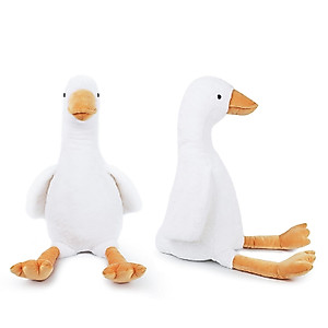 WEIGEDU 30" Large Goose Stuffed Animals Plush Toys Swan Duck for Kids Babies Bedtime Birthday Easter Gifts, Stuffed Goose Throw Plush Pillow Super Soft, White