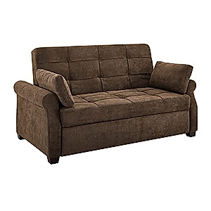 LifeStyle Solutions Serta Honor Convertible Sofa Sofabed, Brown