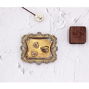 Vintage Small Gold Ring Dish, Birthday & Wedding Gifts for Women，Wedding Ring Tray - 5.3 x 4.5 inches