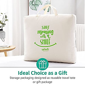 APSMILE Goose Feathers Down Comforter King Size Luxurious All Seasons Duvet Insert - Ultra-Soft 750 Fill-Power Hotel Collection Comforter, 54 Oz Fluffy Medium Warmth, (106x90, Solid White)