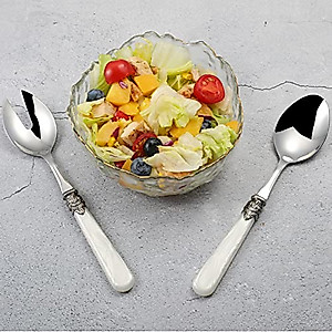 CATHYLIN Salad Servers Stainless Steel Salad Serving Set Salad Fork and Spoon