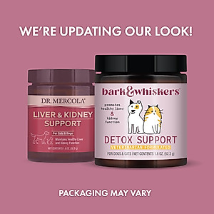 Bark & Whiskers Detox Support for Dogs & Cats, 1.8 Oz. (52.3 g), Promotes Healthy Liver & Kidney Function, Veterinarian Formulated, Non-GMO, Dr. Mercola