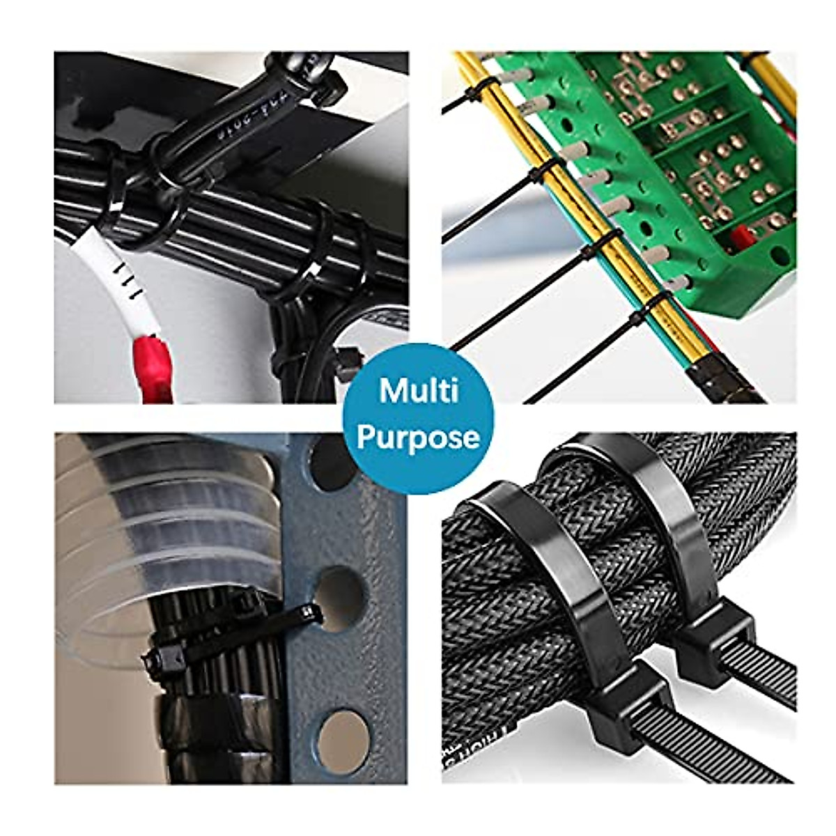 Oksdown 100 Pack 12 inch Black Heavy Duty Zip Ties Thick Cable Ties with 120 lbs Tensile Strength Large Plastic Wire Ties