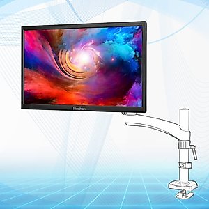 Prechen 18.5 Inch Monitor, TN Panel 1366 x 768 PC Monitor with HDMI and VGA Interface, 5ms, Brightness 250 cd/m², 60Hz Monitor with Dual Built-in Speakers, PC Screen Display for Office Work.