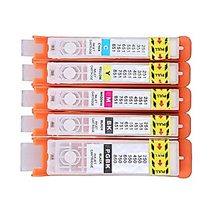 Walfront 5Pcs Ink Cartridge for PIXMA Ink Cartridge Replacement IP7250 MG6350 MG5450 MX925 MX725 MG6450 MG5550 IX6850 Printers