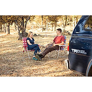 Outdoor Spectator (2-Pack Classic Reinforced Aluminum Webbed Folding Lawn/Camp Chair (Red)