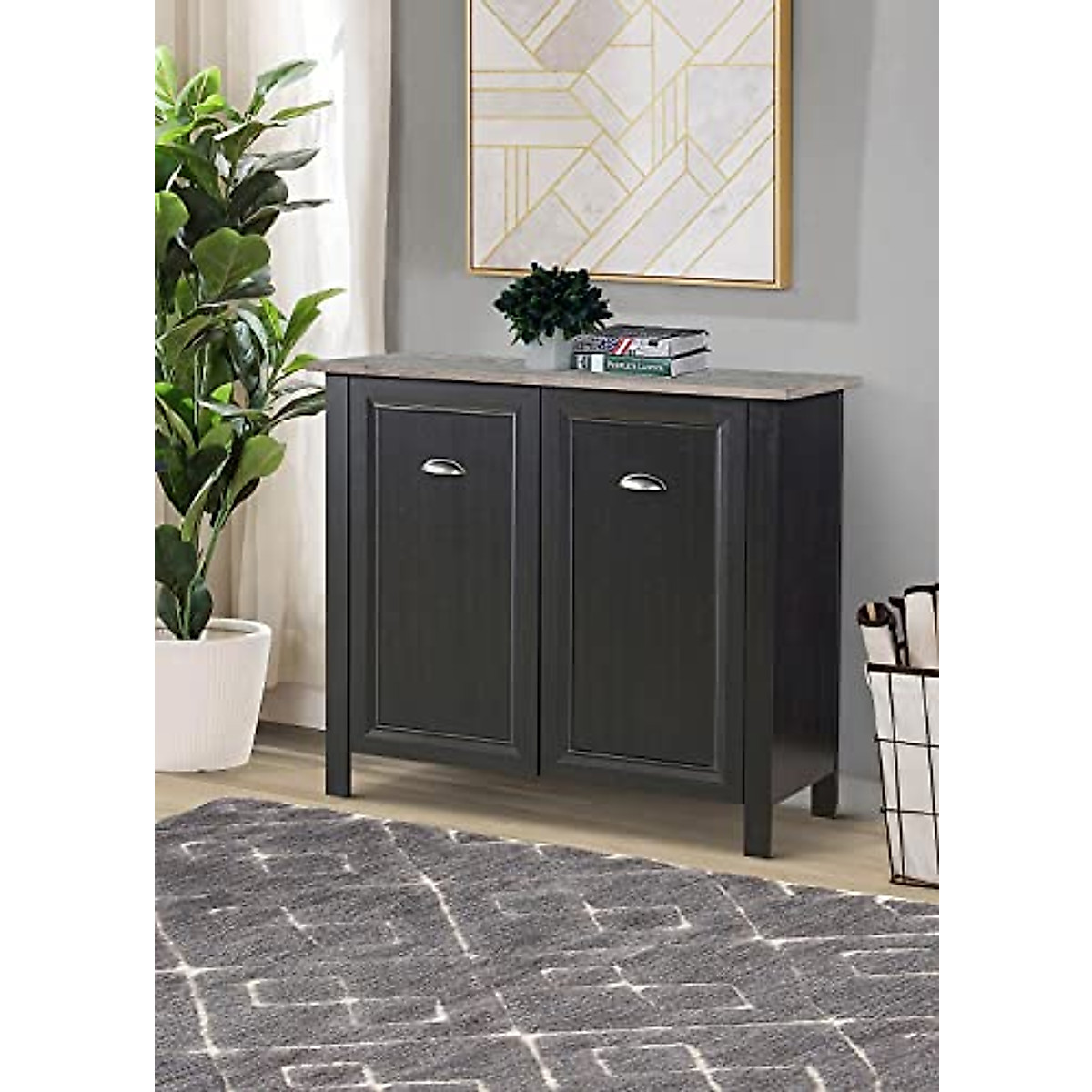 Saint Birch Ansel 2-Door Modern Wood Storage Cabinet in Black