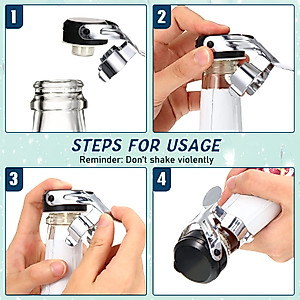 Stainless Steel Champagne Stoppers 2.71 x 1.93 Inch Wine Bottle Stoppers Sealer Reusable Champagne Cork Bottle Plug Champagne Saver Beverage Bottle Stopper for Keeping Wine Fresh(8 Pieces)