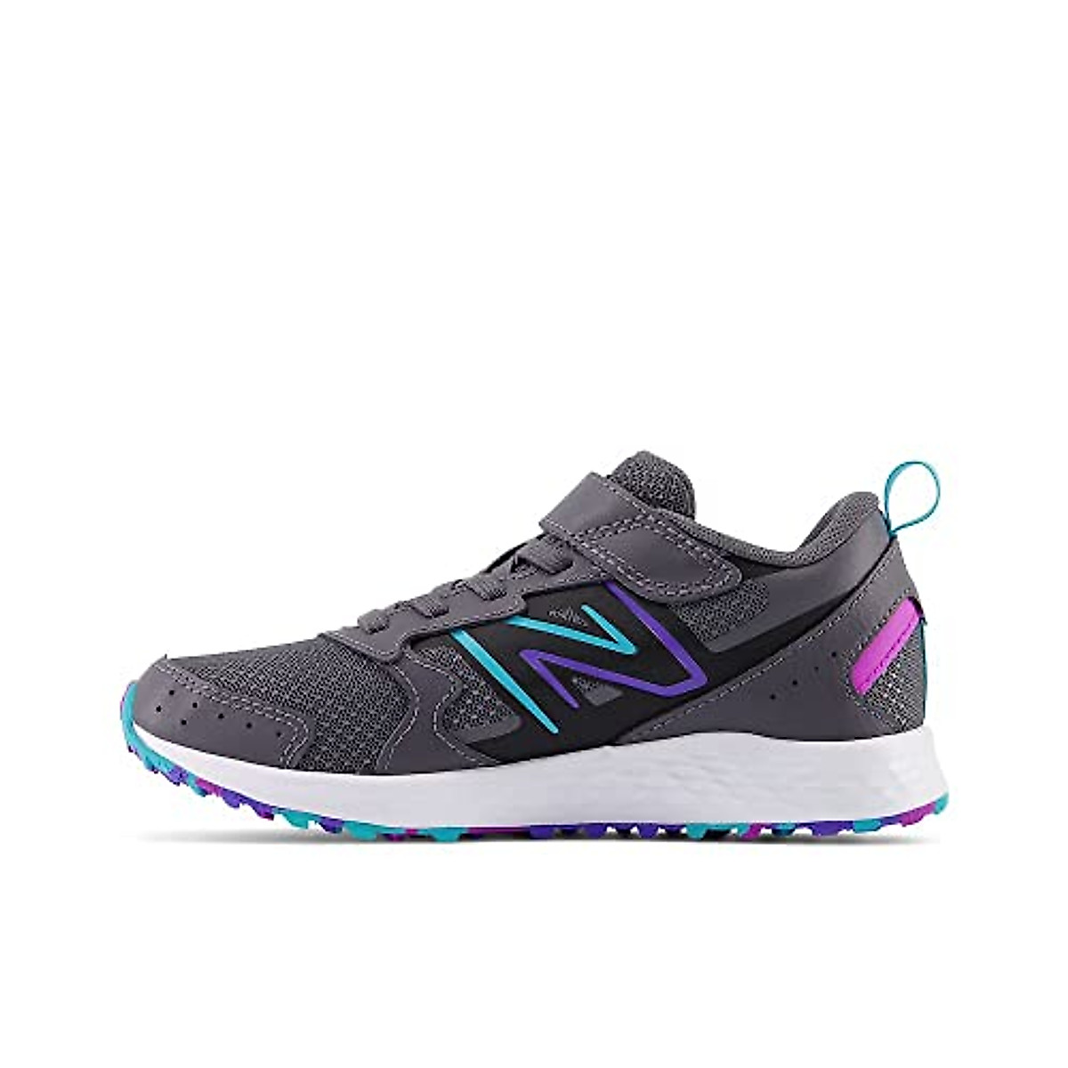 New Balance Fresh Foam 650 V1 Hook & Loop Running Shoe, Magnet/Electric Indigo/Cosmic Rose, 2 US Unisex Little Kid