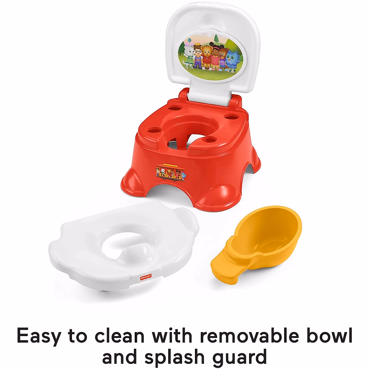 Fisher-Price Baby Daniel Tiger's Neighborhood Potty – Daniel Tiger and Friends Themed Convertible Toddler Training Toilet with Potty Ring and stepstool