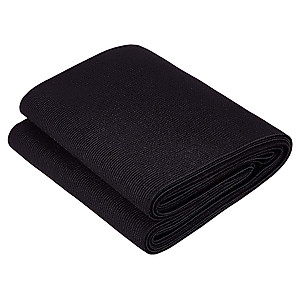 BENECREAT 3.3 Yard/3m 6 Inch Wide Flat Elastic Band Black Heavy Stretch Knit for Garment Sewing Project