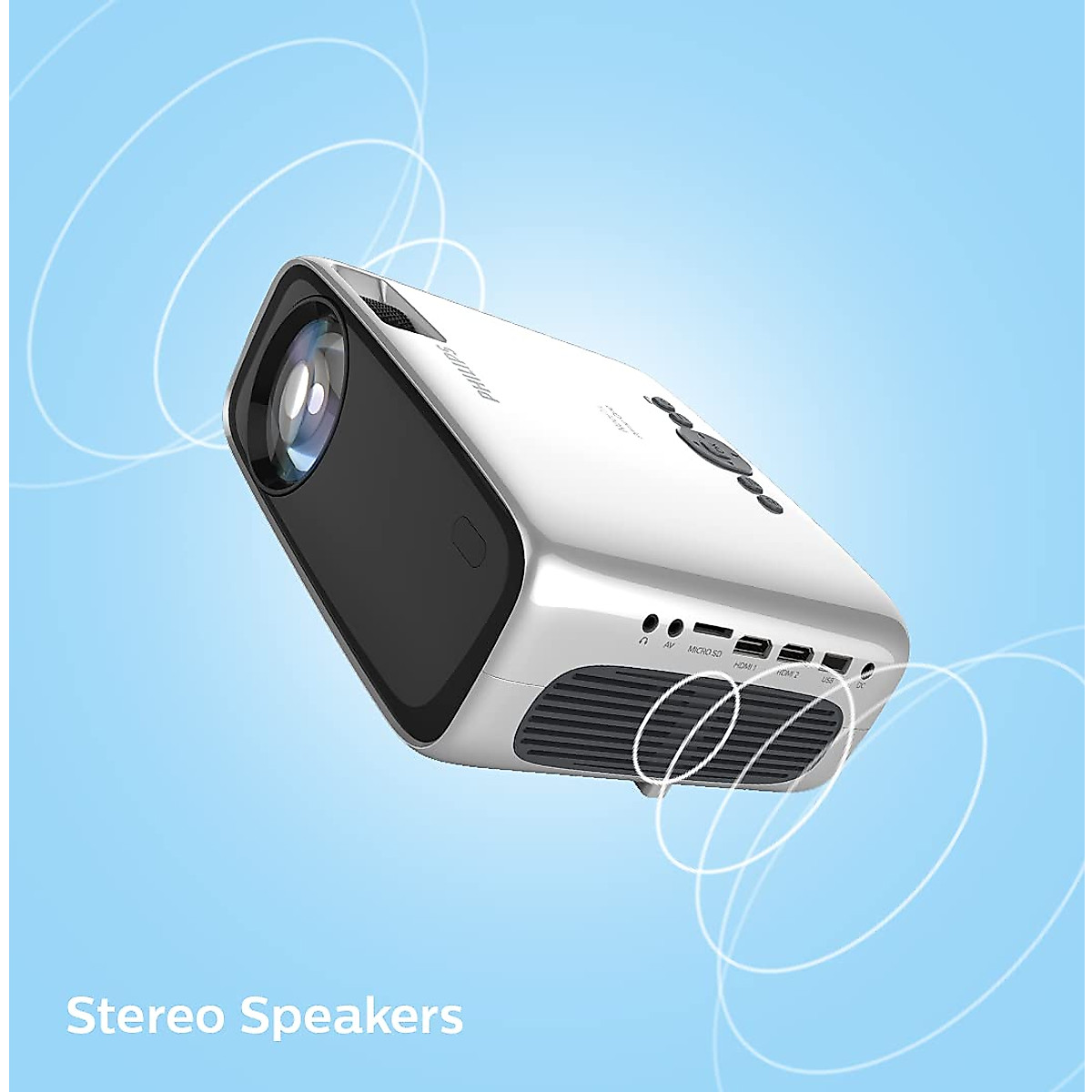 Philips NeoPix Prime One, True HD Projector with Wi-Fi Screen Mirroring, Multimedia Player, Bluetooth Speakers Connection, HDMI