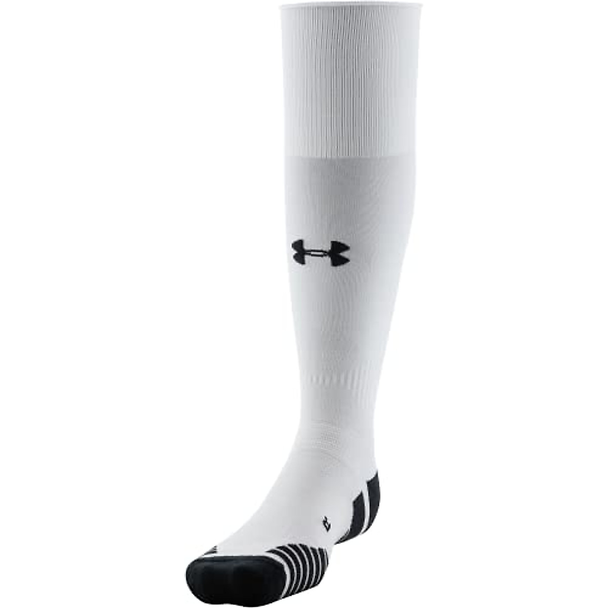 Under Armour Adult Soccer Over-The-Calf Socks, 1-Pair , White/Black/Black , Medium