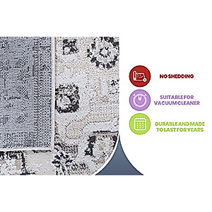 NAAR PAYAS Collection 5x7 Cream/Beige/Medallion Non-Shedding Living Room Bedroom Dining Home Office Stylish and Stain Resistant Area Rug