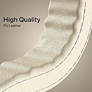 Bestrix Premium Leather Cup Holder Phone Mount for Car, No Shaking, Easy Installation, 360 Rotation, Universal Compatibility with Samsung, Android, iPhone up to 6.7", Automobile Cradle (Off - White)