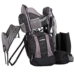 2-in 1 Baby Backpack Carrier - Ergonomic Toddler Hiking/Baby Hiking Backpack Carrier with Removable Bag, Diaper Change Pad, Insulated Pocket + Rain and Sun Hood to Protect Your Child