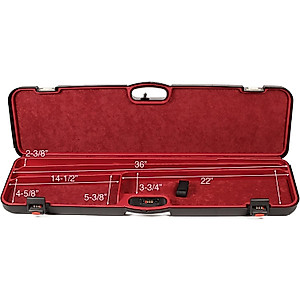 Negrini Cases 1603/IS-2C/4782 Shotgun Case for O/U PP/1 Gun/2 Barrels up to 36-Inch, Black/Red