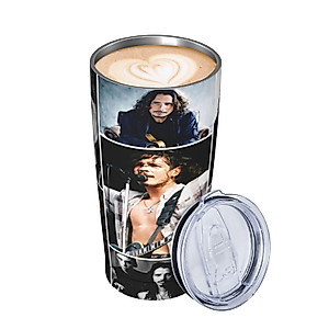 XULVYOU Chris Music Cornell Insulated Tumblers with Lid and Straws 20oz Stainless Steel Vacuum Travel Coffee Mugs Tea Cups