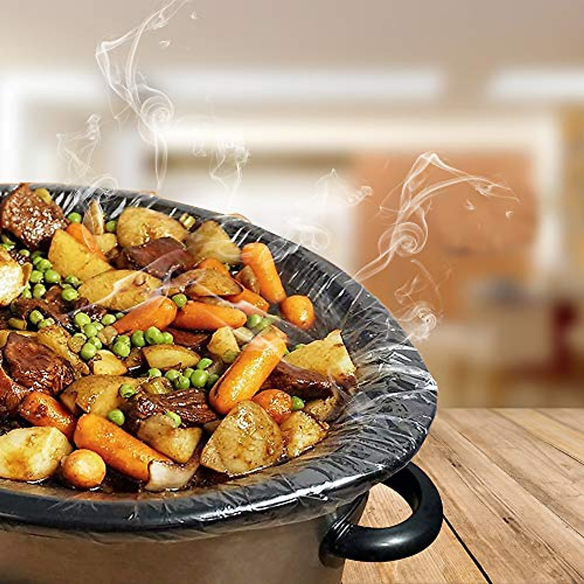 WRAPOK Slow Cooker Liners Kitchen Disposable Cooking Bags BPA Free for Oval or Round Pot, Small Size 11 x 16 Inch, Fits 1 to 3 Quarts - 4 Pack (40 Bags Total)