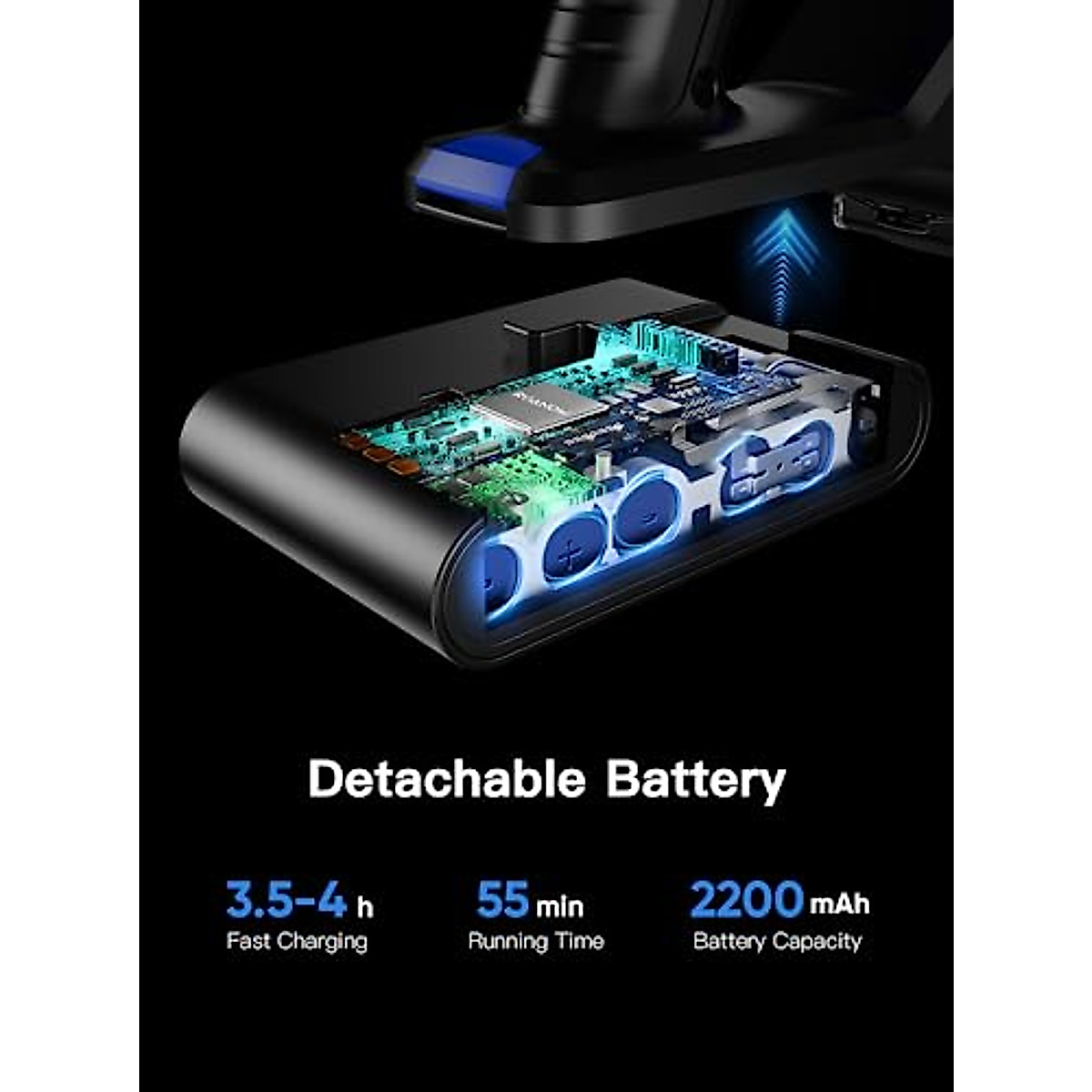 Roanow Cordless Vacuum Cleaner, 400W/33KPA Cordless Vacuum with LED Display, Lightweight & Ultra-Quiet Stick Vacuum Cleaner, 55Mins Runtime Vacuum Cleaner for Carpet and Floor, Home, Pet Hair Cleaning