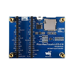 waveshare 2.8inch Touch Display Module for Raspberry Pi Pico 262K Colors 320×240 Pixels Resistive Touch Controller XPT2046 ST7789 Driver Using SPI Bus