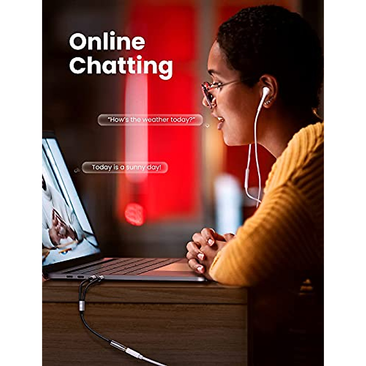 UGREEN Headphone Splitter for Computer & 3.5mm Headphone Extension Cable 3FT Male to Female Bundle