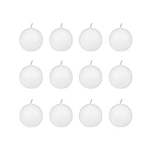 Zest Candle CBZ-003 12-Piece Ball Candles, 2-Inch, White, Count