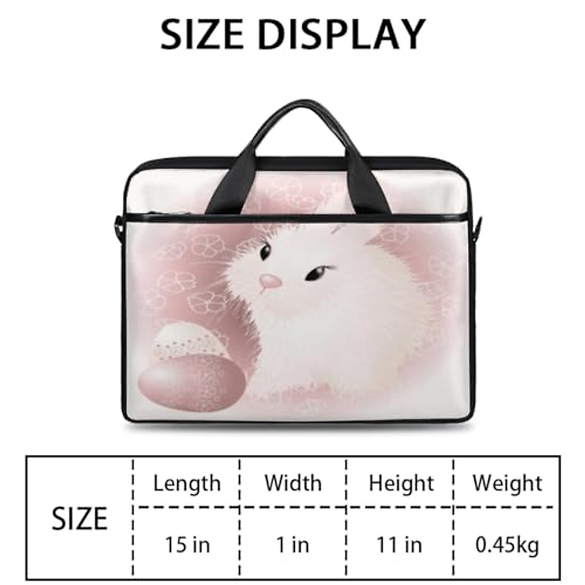 Easter Bunny Laptop Computer Bag Waterproof Shoulder Messenger Bag 13-15 inch Durable Laptop Tote Bag with Shoulder Strap Handle Lightweight Crossbody Briefcase