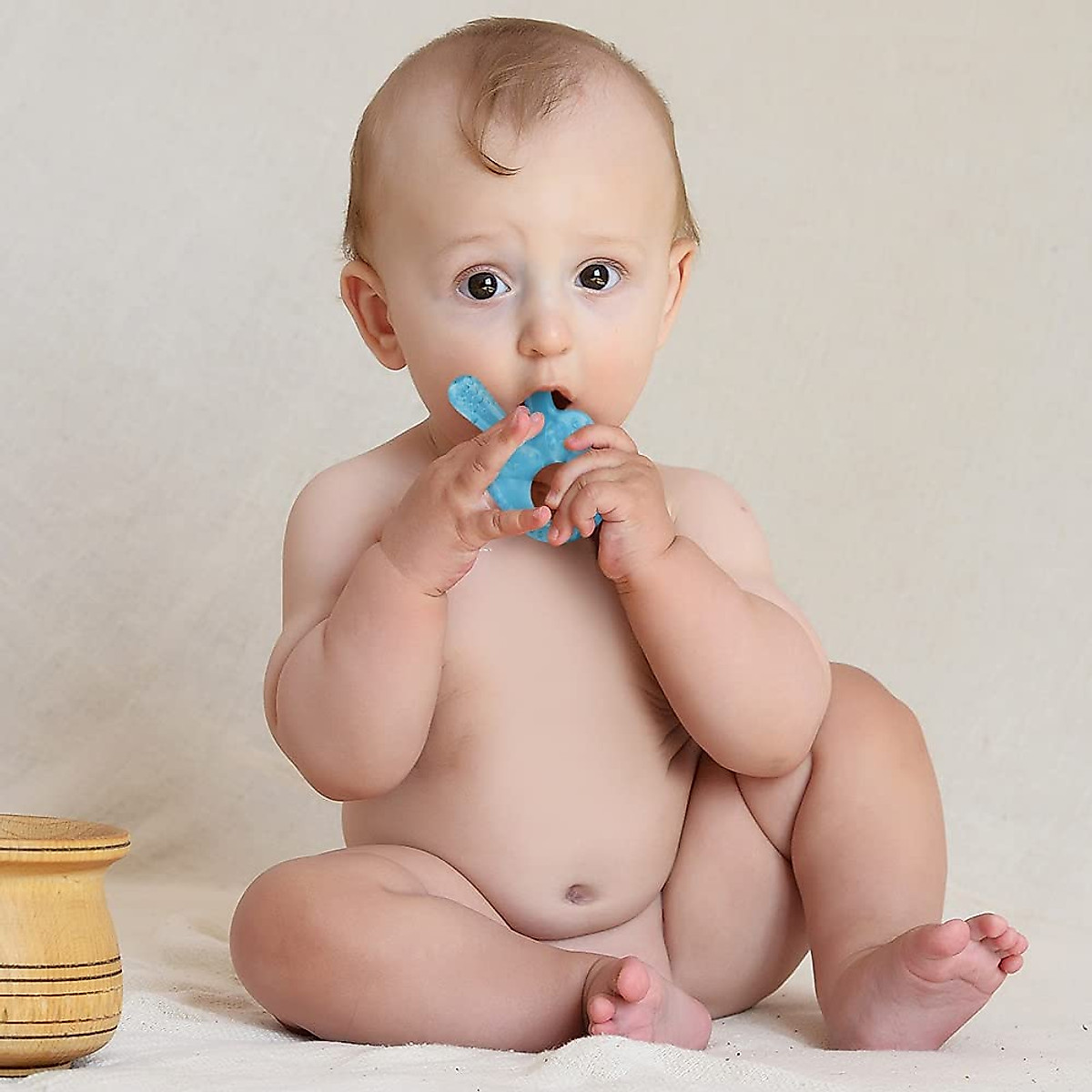 3-Pack Water Teether, Soothing Teether Set, Baby Teething Toys 02, Blue/Pink/Green