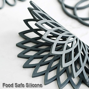 Set of 3 Silicone Trivet Mat - Hot Pot Holder Hot Pads for Table & Countertop - Trivet for Hot Dishes - Non-Slip & Heat Resistant Modern Kitchen Hot Pads for Pots & Pans, Pink