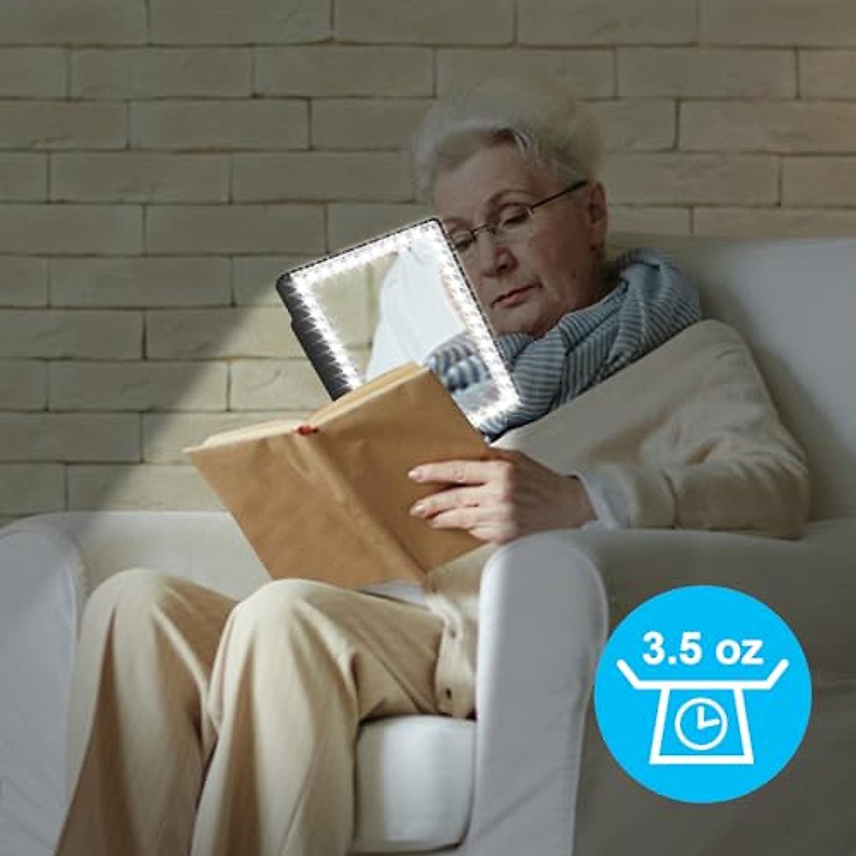 5X Magnifying Glass with Light 43 Ultra-Bright LEDs, Large Page Magnifying Glass for Reading, Lightweight Handheld Magnifier for Elderly People,Low Vision,Book Lovers