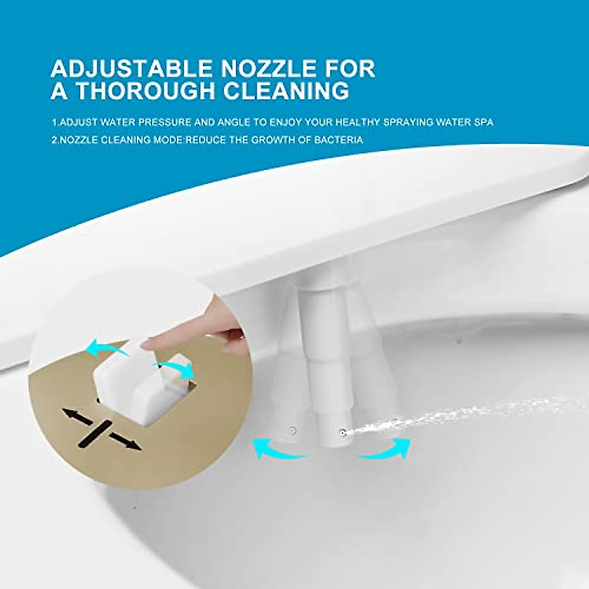 GLIGAM Bidet Attachment for Toilet Warm Water, Ultra-Slim Bidet Hot and Cold,Non-Electric Bidet Attachment for Frontal/Rear Wash, with Retractable Nozzle, Pressure & Angle Controls,Easy to install