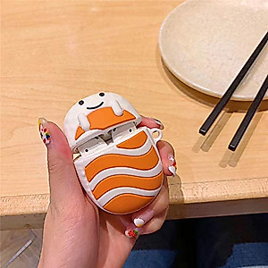 SGVAHY Case for Apple Airpods 1&2 Case Cover Cute Airpod Case Kawaii Cartoon Soft Silicone Creative Salmon Shape Airpods 2nd 1st Generation Wireless Charging Case Shockproof Protective Case (Salmon)