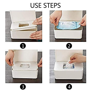 Onebycitess Baby Wipes Dispenser, Baby Wipes Case Holder Keeps Diaper Wipes Fresh Non-Slip Wipe Container Three-Layer Seal Design Prevent Moisture Loss (Black)