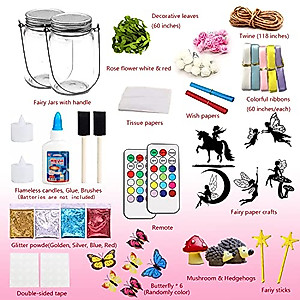 Fairy Lantern Crafts for Girls - DULLA Arts and Crafts for Kids Ages 8-12, DIY Garden Decor Fairy Mason Jar Night Light, Birthday Christmas Party Gifts for Girls Age 8 9 10 11 12
