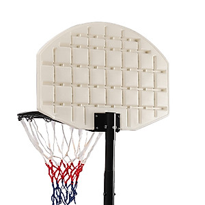 Kids Height-Adjustable Basketball Hoop, Portable Backboard System w/ 2 Wheels, Fillable Base, Weather-Resistant, Nylon Net, Adjusts from 64.9in to 80.7in, for Indoor Outdoor Yard (64.9-80.7 in)