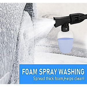 Suyncll 2.0GPM Electric Power Washer +Microfibre Car Wash Mitt, 1600W High Pressure Washer with Hose Reel, Graet for Home/Garden/Car Cleaning(Blue)