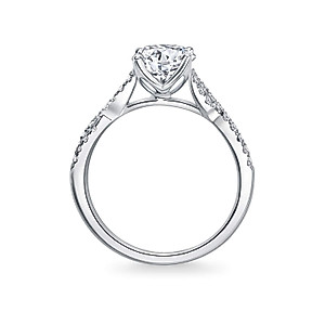 SISGEM 18K 14K 10K Real Gold Engagement Ring for Women,Split Shank Pave Set 1.5 Carat(CTW) Moissanite Wedding Ring With Engraved Name (10K, white-gold)