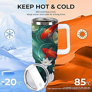 Japanese Fish Tumbler with Handle Travel Mug Water Bottle Tea Coffee Cup White-style