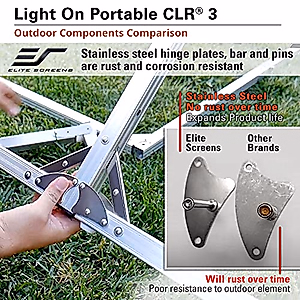 Elite Screens Light-On Series, 60-inch Diag.16:9, Ceiling Ambient Light Rejecting Folding-Frame Portable Projector Projection Screen, Exclusively for Ultra Short Throw Projectors, LPS60H-CLR3, Silver