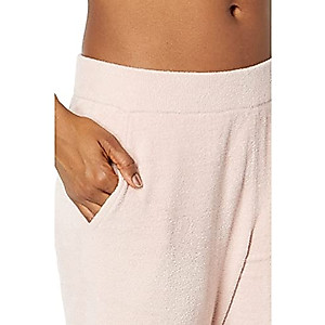 Barefoot Dreams CozyChic Ultra Lite Women's Barbie Sweatpants, Dusty Rose-White, Size Large