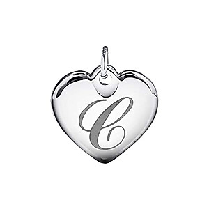 Estendly Initial Heart Charm Bracelets for Kids 6mm Stainless Steel Beaded Delicate Letters C Bracelet Jewelry Birthday Gift for Sister