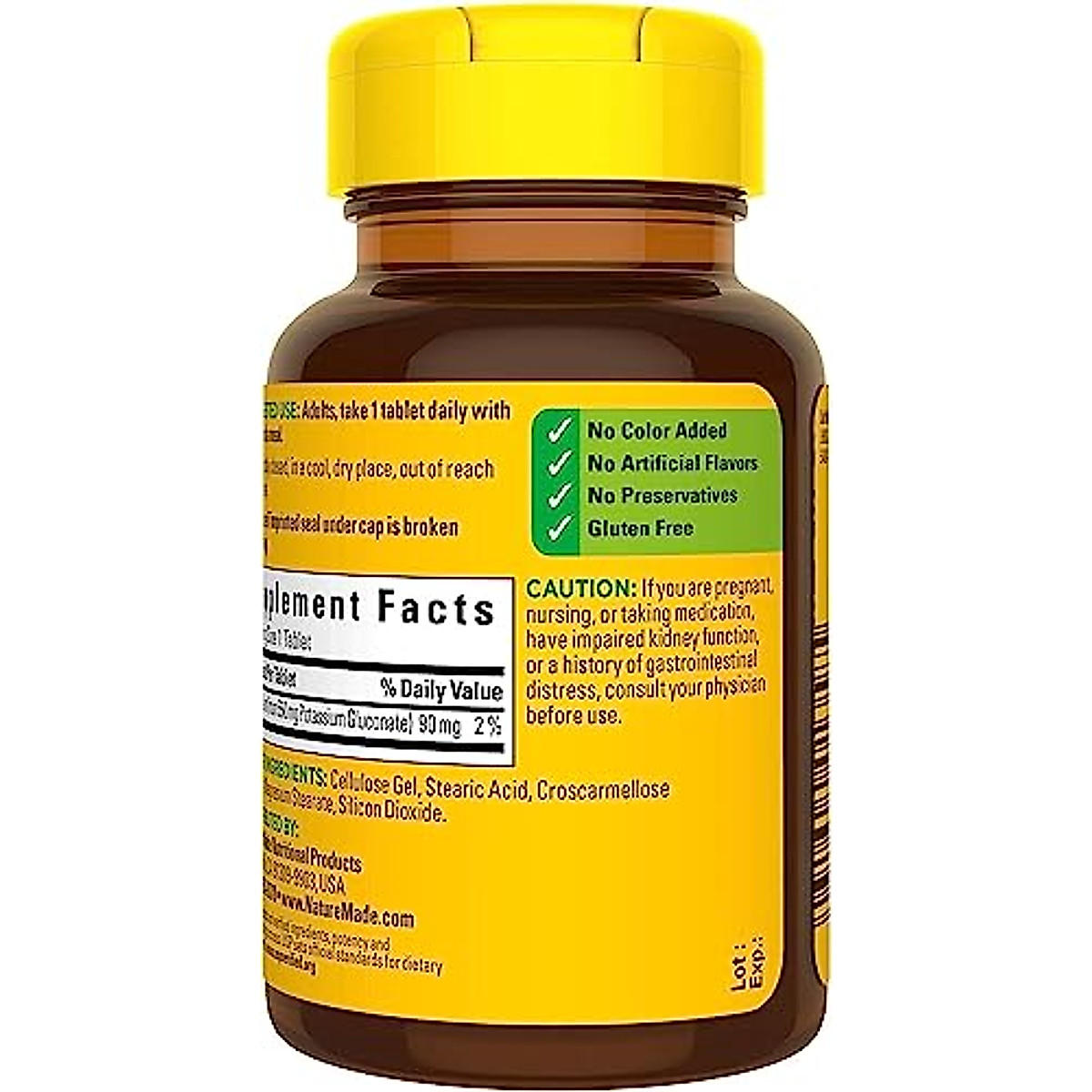 Nature Made Potassium Gluconate 550mg, 100 tablets