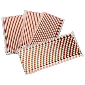 100Pcs Rose Gold Paper Straws Disposable Tableware for Party Birthday Wedding Celebrations Decorations