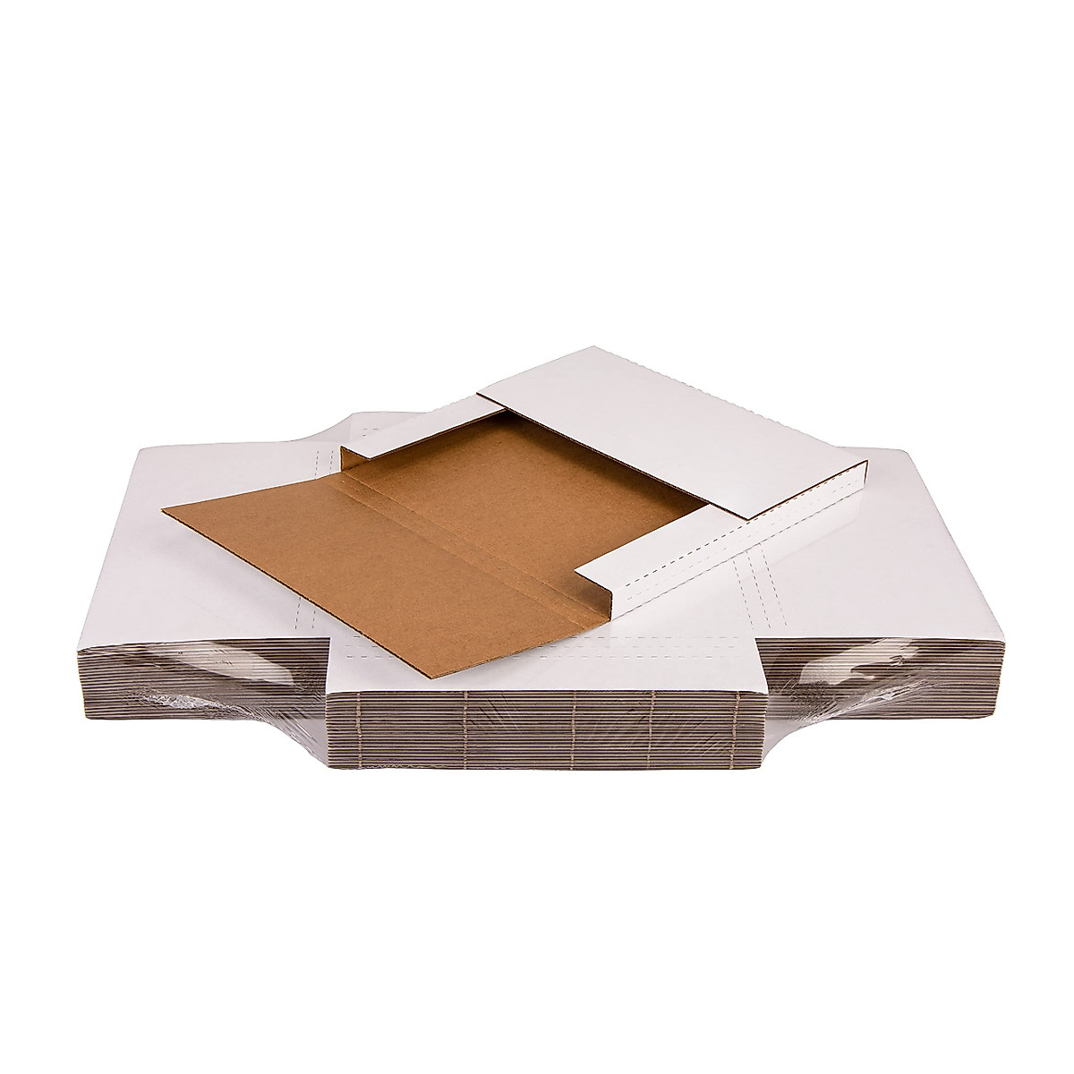 YUSHYIJIE LP Mailers 12.8"L x 12.8"W x 1"H Vinyl Record Mailing Box, White Album Shipping Boxes with Fragile Stickers, Corrugated Cardboard Box, 15 Pack