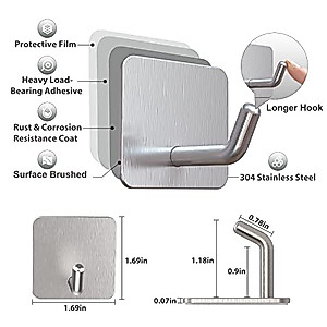 VIS'V 2 Pcs Suction Cup Hooks and 4 Pcs Adhesive Hooks