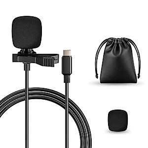 Aokeo Professional Lavalier Lapel Microphone Omnidirectional Condenser Mic