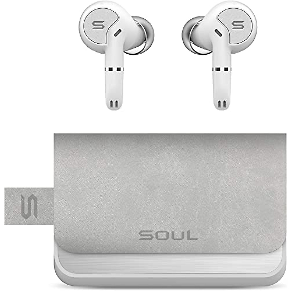 Soul SYNC PRO Bluetooth In-Ear Headphones, Qualcomm Aptx Technology TWS Headset Original With Dual Microphone, True Wireless Earbuds with Charging Case - Mobile Phone Charging Compatible (Pearl White)