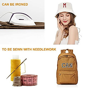 Jongdari Iron on Letters, 52 Pcs Alphabet Patches with Ironed Adhesive, Decorate Repair Patches for Shirts Jackets Hats Jeans Shoes Bags(White)